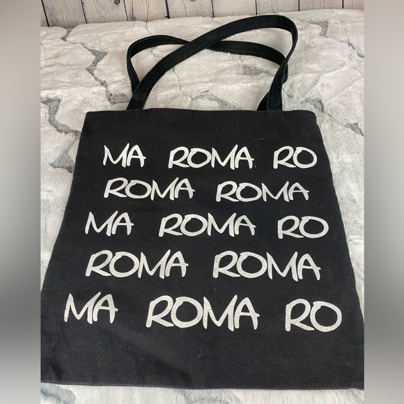 Roma | Bags | Roma Canvas Tote Bag Black Zippered | Poshmark